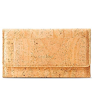 Corkor Cork Slim Long Wallet – Women’s Clutch - RFID Blocking - Vegan Leather – Cruelty Free – Eco Friendly - Black