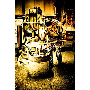 Toferner Celtic Pocket Knife, Hand Forged Knife with Black Leather Case, Hardened Blade, Vintage, Antique Art Collecting, Original Gift Idea