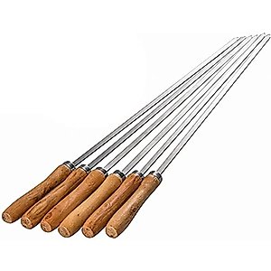 10 Pieces Stainless Steel skewers, BBQ skewers, Meat skewers, Stainless Steel skewers, Reusable BBQ skewers, Kebabs - 35cm