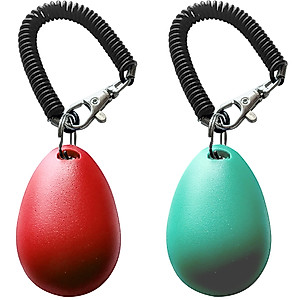 HoAoOo Pet Training Clicker with Wrist Strap - Dog Training Clickers (New Red + Bluegreen)