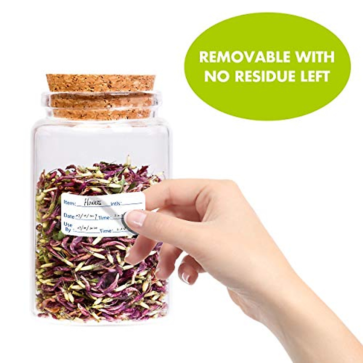 500 Removable Freezer Pantry Canning Labels Set Water Oil Resistant with Perforation Line for Food Containers Jars Kitchen Restaurant Storage Organization (Detailed Area Version, 2” X 1”) …