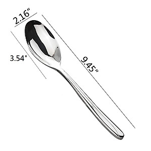 Anbers 8 Pieces Large Serving Spoons, 9.45 Inches, Stainless Steel Catering Serving Spoons