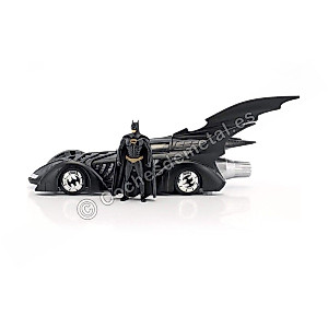 Jada Toys DC Comics Batman Forever Batmobile & Batman Figure 1:24 Die - Cast Vehicle with Figure Matte Black