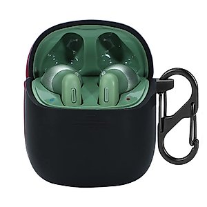 LiZHi for JBL Tune 225TWS/220TWS Case Cover, Soft Silicone Skin Cover Shock-Absorbing Protective Case with Keychain for JBL Tune 225TWS/220TWS True Wireless Headphone,Black