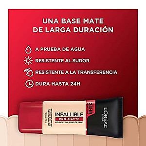 L’Oréal Paris Cosmetics Makeup Infallible Pro-Matte Liquid Longwear Foundation, Natural Buff, 1 fl oz.
