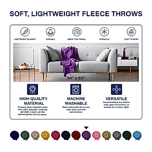 Imperial Home 50x60 Soft Bulk Fleece Throw Blankets, Throw Blanket for Couch, Travel, Bed, Room, Fleece Travel Blanket, Lightweight Blanket, Fall Blankets & Throws, Cozy Blanket, 12 pk (Multicolor)