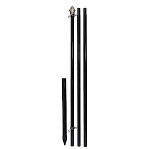 Flags Importer 10ft Aluminum (Black) Outdoor Pole with Ground Spike