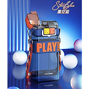 Aetygh 17oz Kawaii Water Bottle With Straw, Cyberpunk Transparent Leak-Free Water Bottle For School Office Travel