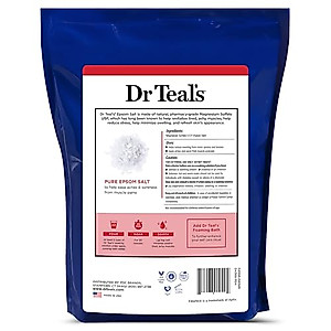 Dr Teal's Pure Epsom Magnesium Salt Soak, Fragrance Free, 6 lbs (Pack of 6)