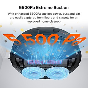 roborock S6 MaxV Robot Vacuum and Mop with Dual Cameras, Recognize and Avoids Obstacles, 2500Pa Strong Suction, Smart Mapping, Advanced Night Vision, Good for Pet Hair