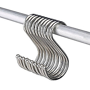 10 Pack S Shaped Hooks Stainless Steel Metal Hangers Hanging Hooks for Kitchen,Bathroom, Office, Work Shop, Garden, Indoor and Outdoor