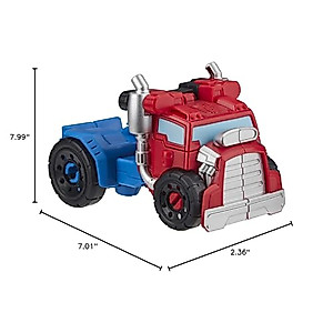 Transformers Playskool Heroes Rescue Bots Academy Optimus Prime Converting Toy, 4.5-Inch Action Figure, Toys for Kids Ages 3 and Up