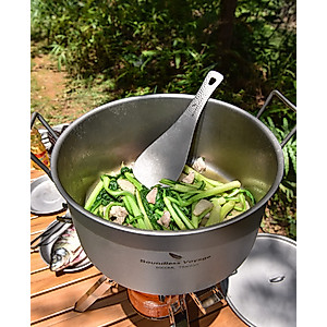 Boundless Voyage Titanium Rice Spoon Short Handle Spoon Cooking Shovel Outdoor Camping Household Rice Shovel Scoop Rice Spoon Thickened Ti1079T
