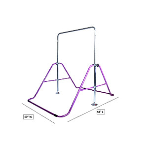 5 Star TD Gymnastics Bar Horizontal Kip Bar w 2x6 Tri Fold Mat Junior Training Adjustable Height Jungle Gym Children Training Monkey Bars Climbing Tower Playground Balance Bar Gymnasts (Purple)