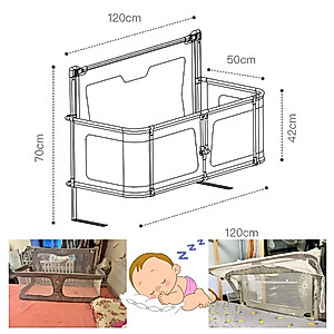 3 in 1 Baby Bedside Sleeper,Portable Crib,cosleeper for baby in bed,co sleeper bassinet attach to bed,breathable and visible mesh window,baby bed with rails,Easy to Assemble Cradle Stationary ( Color