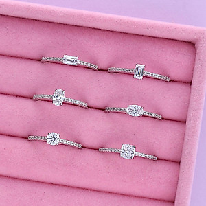 BERRICLE Sterling Silver Solitaire Wedding Engagement Rings 0.35 Carat Round Cubic Zirconia CZ Promise Ring for Women, Rhodium Plated Size 4