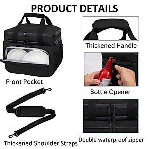 BAVGRED Insulated Lunch Bag for Men/Women-Large Adult Lunch Box-Leakproof Soft Warmer/Cooler Work Tote with Adjustable Shoulder Strap Black