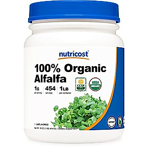 Nutricost Organic Alfalfa Powder 1LB - USDA Certified 100% Organic, Vegetarian, Non-GMO, Gluten Free