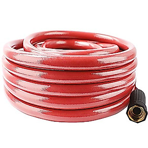 Solution4Patio Homes Garden Hose Red Kink Free 5/8 in. x 50 ft. Commercial Hose, No Leaking, Heavy Duty, Brass Fittings 12 Year Warranty, No DOP, Environmental-Friendly