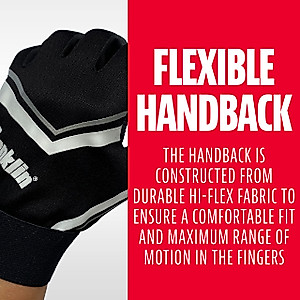 Franklin Sports Youth Football Receiver Gloves - Shoktak Youth Gloves - Kids Football Receiver Gloves - High Grip Football Gloves for Kids - Black - Youth Medium