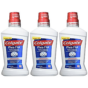 Colgate Phos-Flur Anti-Cavity Fluoride Rinse Mint 16.9 Fl oz (Pack of 3)