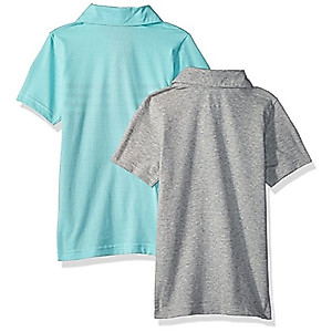 Simple Joys by Carter's Boys' 3-Pack Short Sleeve Polo, Blue Placed Stripe/Grey/Navy Stripe, 4T