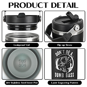 qchdln Fisherman Gifts For Men - Cool American Flag Cup - 30oz Insulated Fishing Tumbler with Handle - Fathers Day,Birthday,Christmas Gifts for Dad,Grandpa,Husband,Uncle