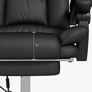 Vinsetto PU Leather Executive Massage Office Chair with 4 Vibration, Computer Desk Chair, Heated Reclining Chair with Adjustable Height, Swivel Wheels, Black