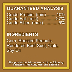 C&S Peanut Delight No Melt Suet Dough, 12/pack 11.75 Ounces