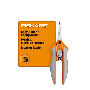 Fiskars 190500 RazorEdge Micro-Tip Easy Action Shears, 5 Inch, Orange and Gray