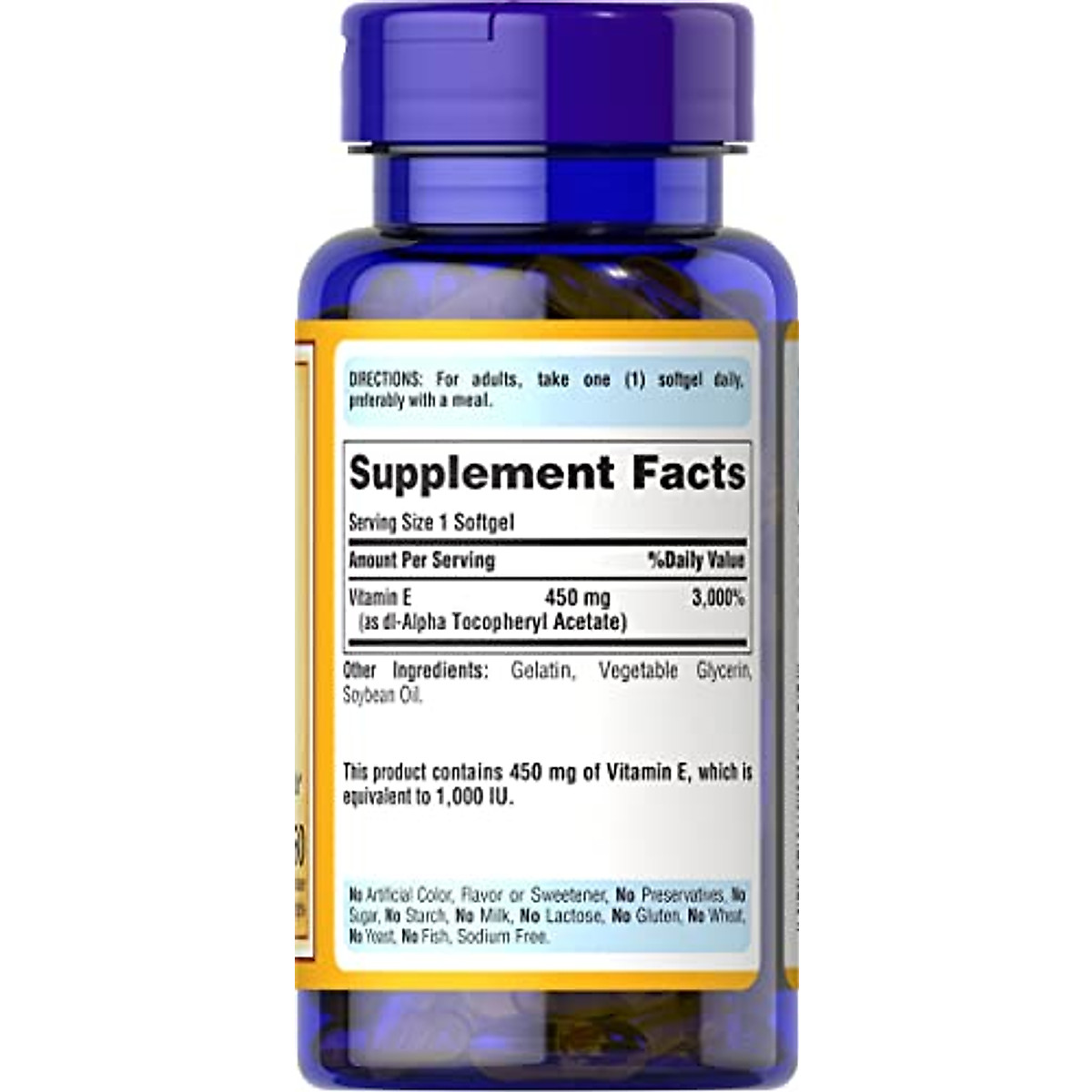 Puritan's Pride Vitamin E-1000 IU 50 SFTGLS