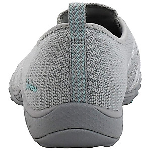 Skechers Women's Breathe Easy-A Look Sneaker, Grey/Aqua 8 W