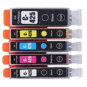 Hilitand Multi Colors Inkjet Cartridge ABS Housing Printer Ink Cartridges Smoothly Ink Output Inkjet Cartridge for Printer Part Replacement (BK BK C M Y 5 Colors)