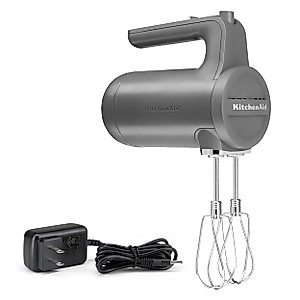 KitchenAid Cordless 7 Speed Hand Mixer (KHMB732) Bundle with Flex Edge Beater Accessory