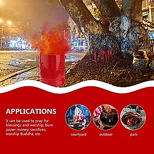 DOITOOL Burn Barrel Incinerator Can: Metal Garden Incinerator Fire Bin Enamel Burn Bin Stainless Steel Incinerator Burn Barrel Incinerator Cage Ash Bucket Fire Pit Wood Burning Pit