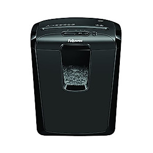Fellowes 4605801 Powershred 49C 8-Sheet Cross-Cut Paper and Credit Card Shredder, Black