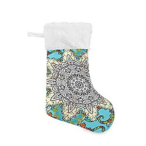 Kigai Christmas Stockings Colored Mandala Large Candy Stockings Stuffers Kids Cute Xmas Sock Decorations 2PCS for Home Holiday Party 12" x18"