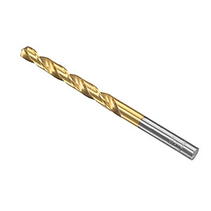 uxcell High Speed Steel Straight Shank Twist Drill Bit Fully Ground Titanium Coated 7.1mm Drill Diameter 109mm Total Length 60mm Drill Bit Length