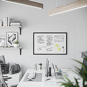 U Brands Magnetic Dry Erase Board, 23 x 35 Inches, Black Wood Frame (311U00-01)