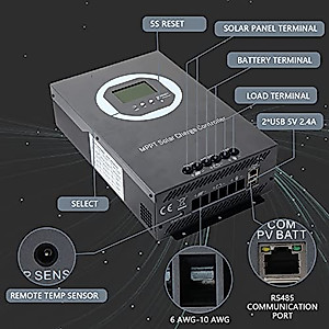 100 Amp MPPT Solar Charge Controller 48V 36V 24V 12V Auto,PV 150V Max Input Solar Panel , 100A Solar Panel Regulator Max Input Power 5000W, for AGM Sealed Gel Flooded Lithium Battery