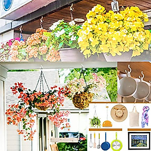 2 inches Ceiling Screw Hooks 15Pcs with Reusable Case Vinyl Coated Cup Hook Holder Screw-in Hooks for Hanging (White)