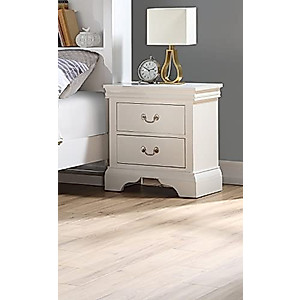 Petfu Modern Nightstand with 2 Drawers Solid Wood Bed Side Table End Table with Storage Classical Nightstand for Bedroom Living Room,White