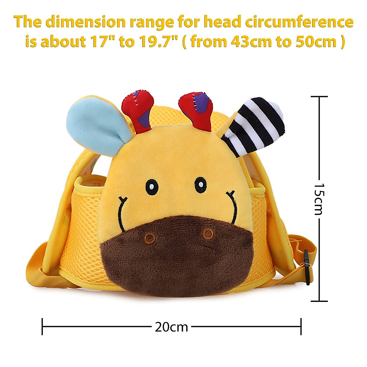 Entyle Baby Safety Helmet, Infant Toddler Adjustable Protective Hat, Head Protector for Crawling walking, Soft Headguard Infant Head Cushion for Learning to Climb and Walk (Yellow Deer)