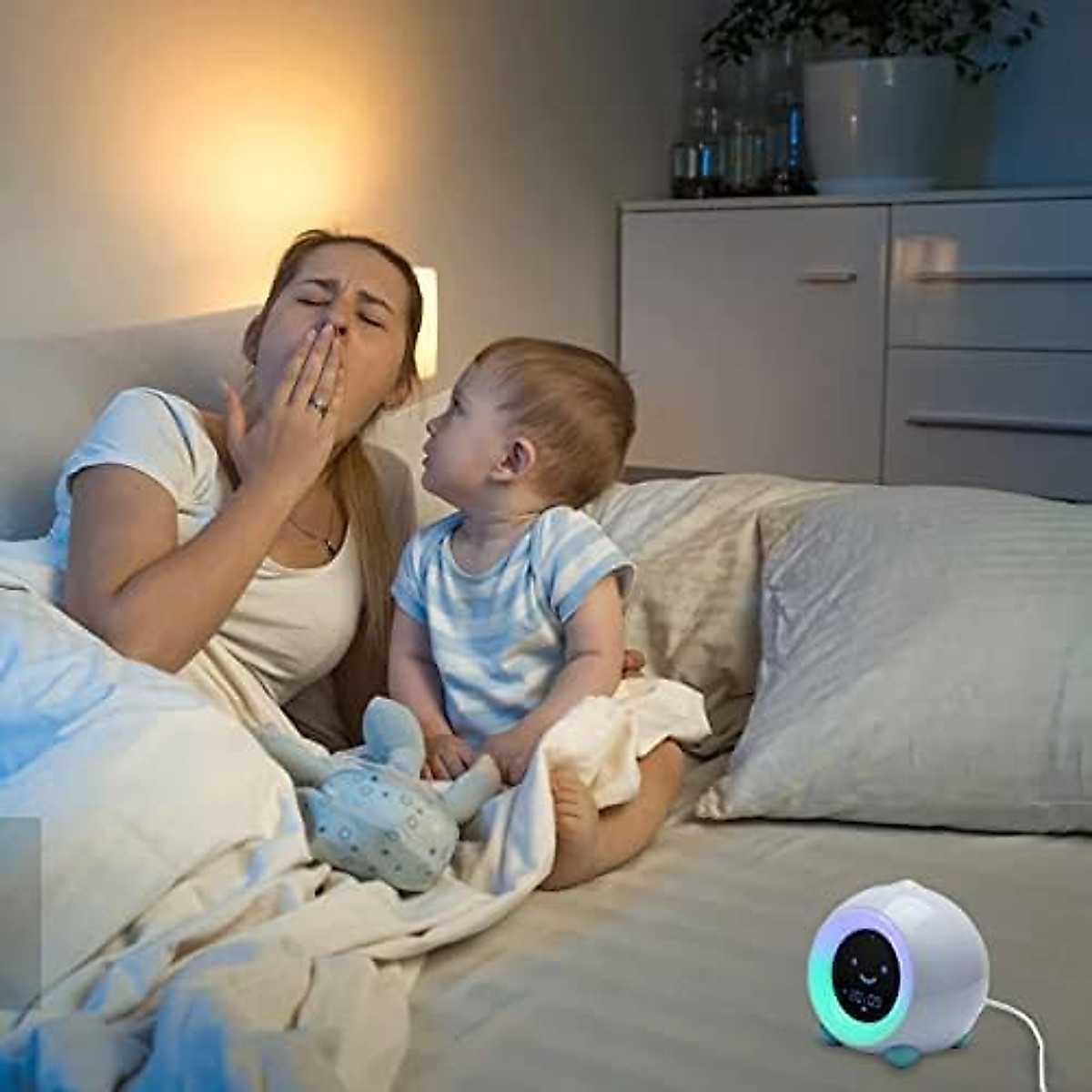 LEFXMOPHY Power Cord Compatible with Hippo Clock Night Light and Sleep Sounds Machine, Barrel Style White AC Adapter Supply Charger with 5ft Cable