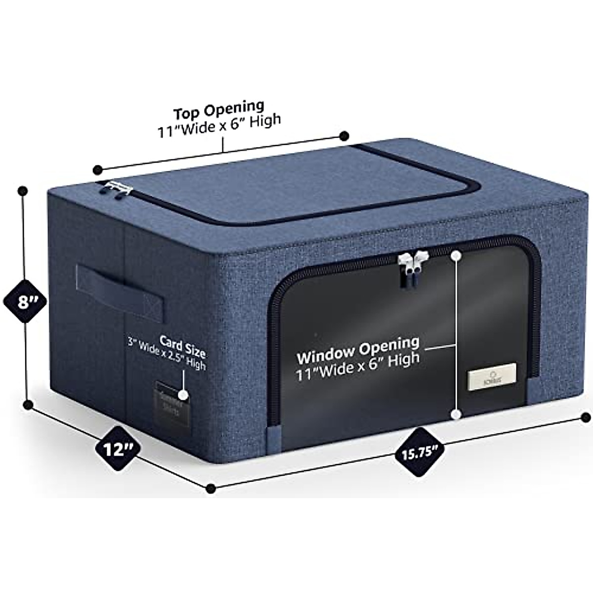 Sorbus Storage Bins with Metal Frame - Stackable & Foldable Clothes Organizer Bags - Oxford Fabric Storage Containers with Large Clear Window & Carry Handles, Organization for Bedroom, Closet, Bedding, Linens, sheet, Pillow, Blanket, Clothes, Books, and t