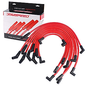 JDMSPEED New Red 10.5mm Racing Spark Plug Wires Set Replacement for Ford 5.0L 5.8L, SB SBF 302