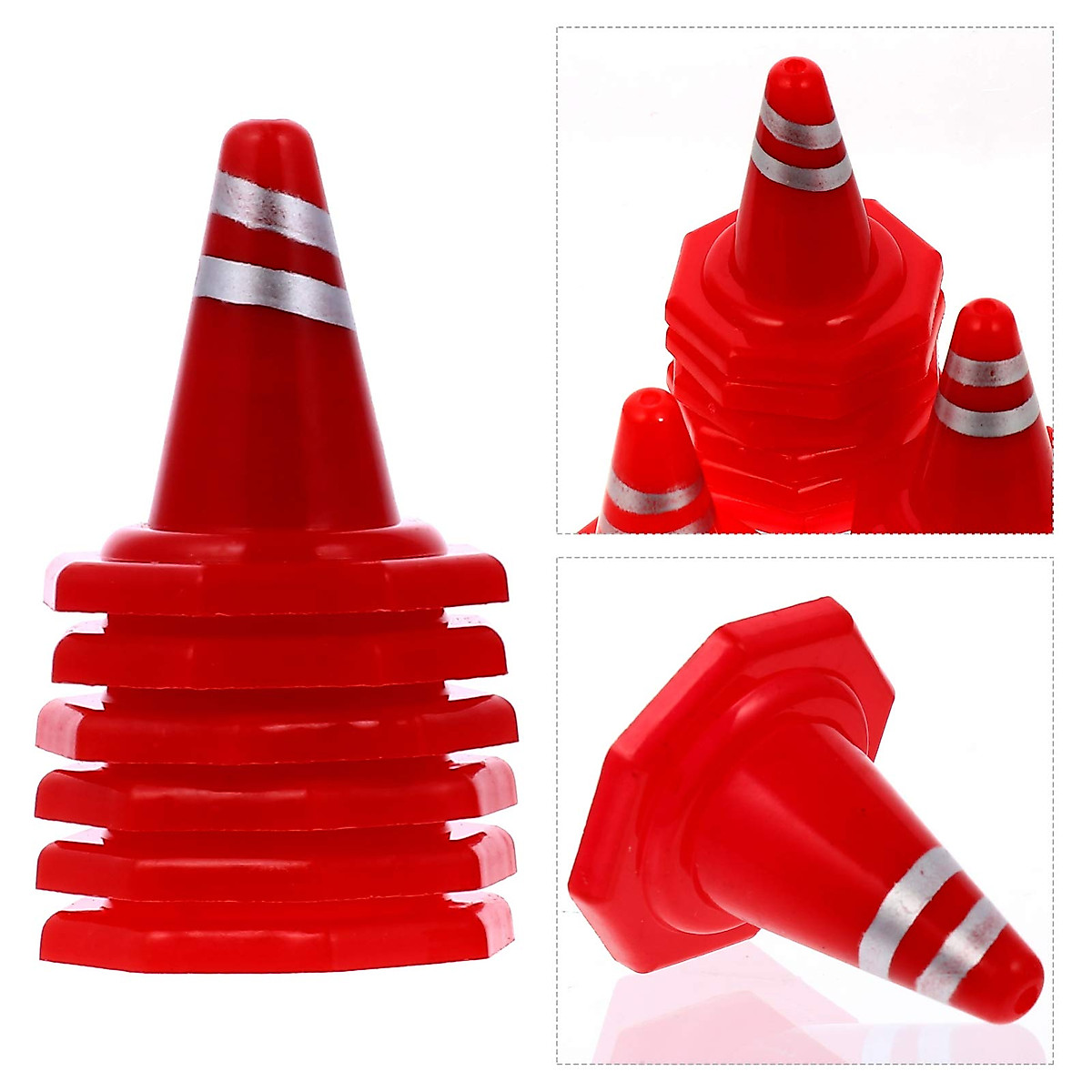 TOYANDONA 10Pcs Mini Traffic Cones Plastic Traffic Cones Mini Road Parking Signs Roadblock Toy for Construction Theme Party Favors