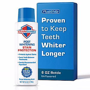 Plus White Post Whitening Stain Rinse - Protects Against Smoking, Wine, & Coffee - Dentist Recommended Whitening Teeth Rinse (6 oz, Pack of 1)