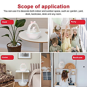 Cabilock Easter Egg Basket Ceramic Bunny Candy Bowl Fruit Basket Bunny Baskets Rabbit Bunny Figurines for Easter Egg Hunts Pink