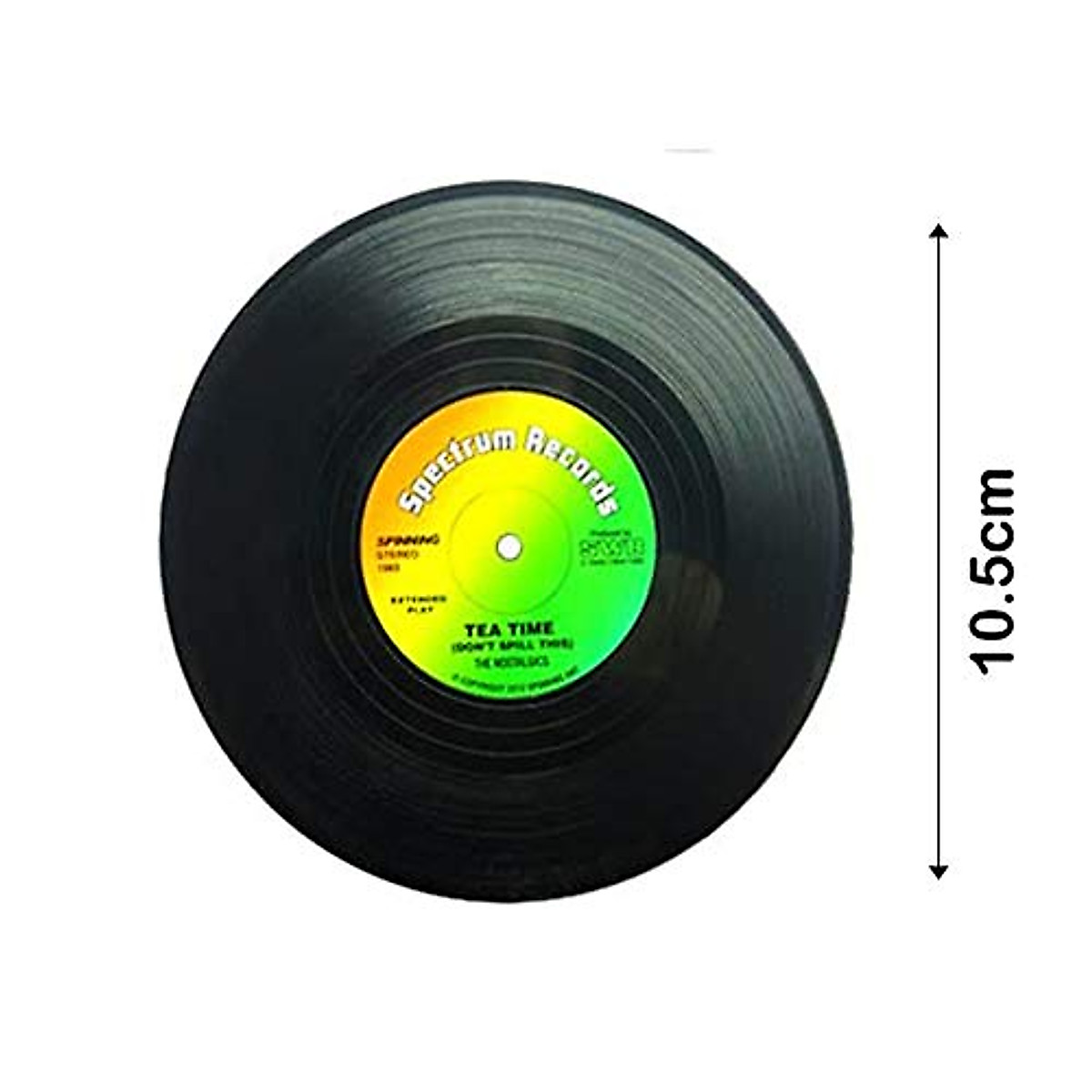 Vinyl Record Coasters for Drinks Novelty （12 Pieces） Funny Absorbent Retro Style Home Decor, Hot Coffee Cup Placement Pads, Effective Protection of The Desktop to Prevent Damage